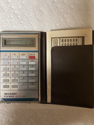 Sharp EL-8159 Pocket Calculator Elsi Mate With Case & Manual | eBay