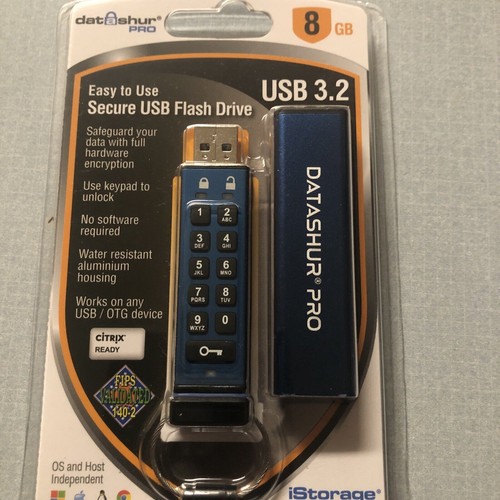 iStorage datAshur PRO 8GB USB 3.2 Type A Flash Drive (is-fl-da3-256-8 ...