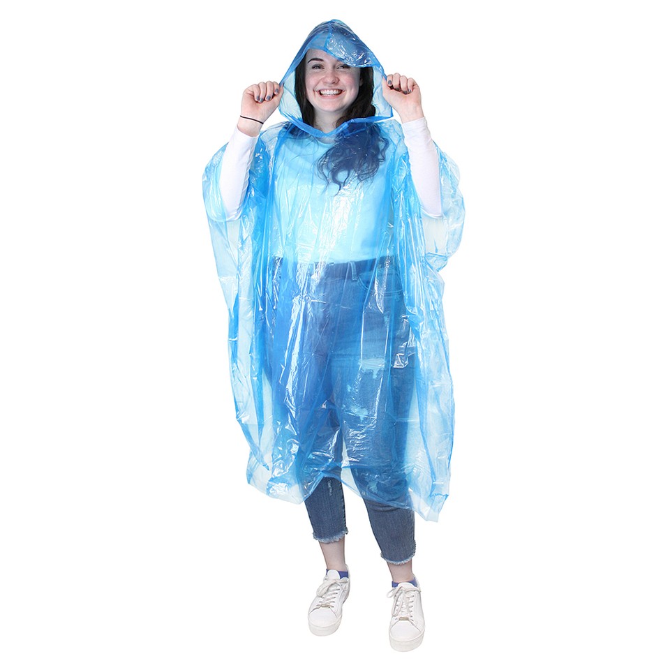 10 FESTIVAL PONCHO Disposable Plastic Raincoat Emergency Rain ...