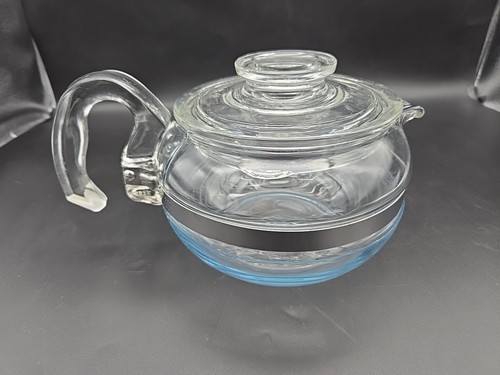 1960's Pyrex 6 Cup Flameware Clear Glass Coffee Teapot 8446-B with Lid ...