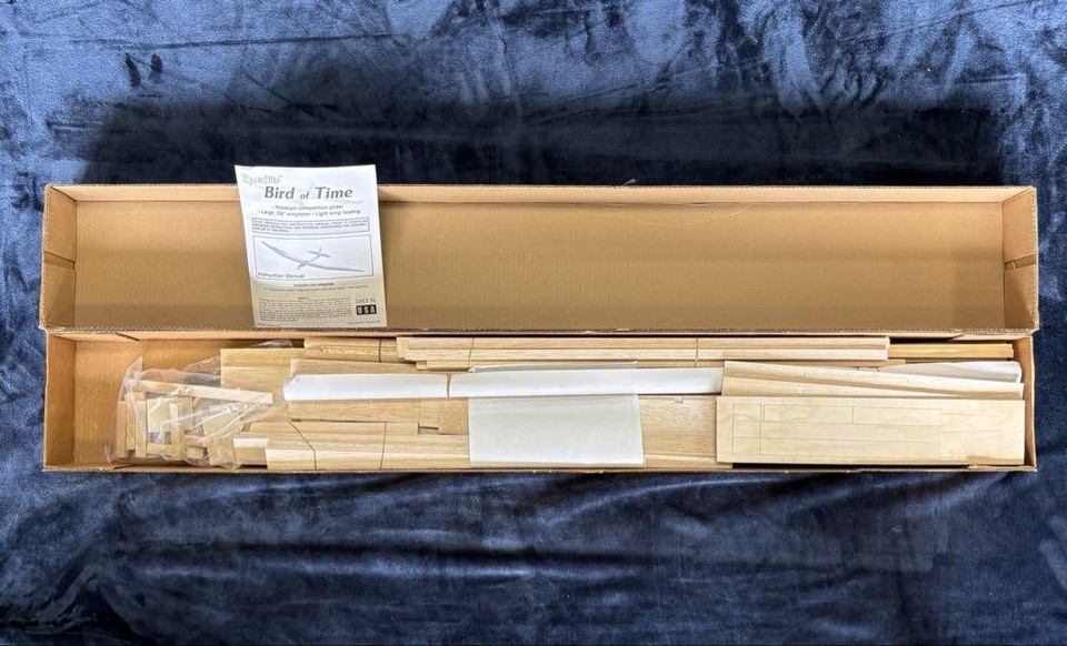 Dynaflite Bird of Time Radio Control Balsa Kit Glider W/BOX F/S FEDEX ...