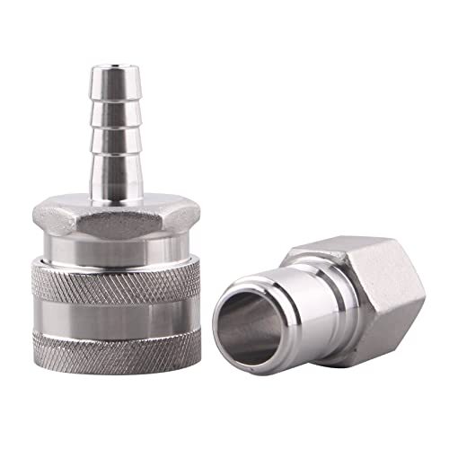 3/8 Inch Stainless Steel Quick Disconnect Set Beer Brewing Connector ...