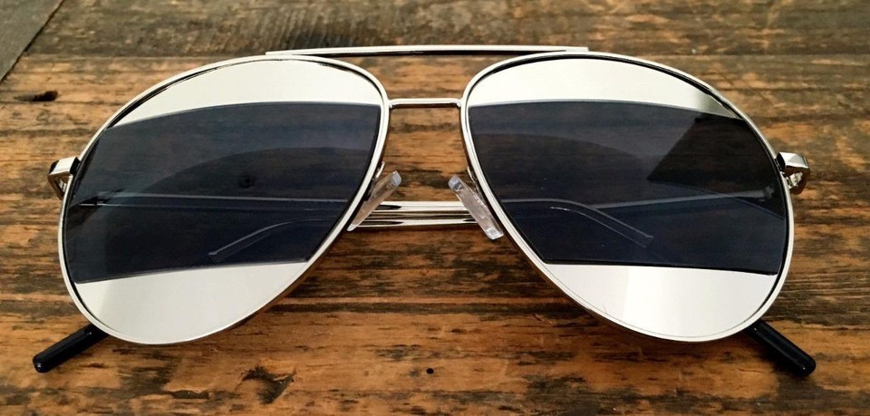 Split Aviators Mirror Mirrored Reflective Half Lens Aviator Designer ...
