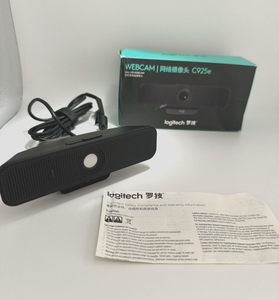 Logitech C925-E Webcam, HD 1080p/30fps Video Calling Auto Focus ...