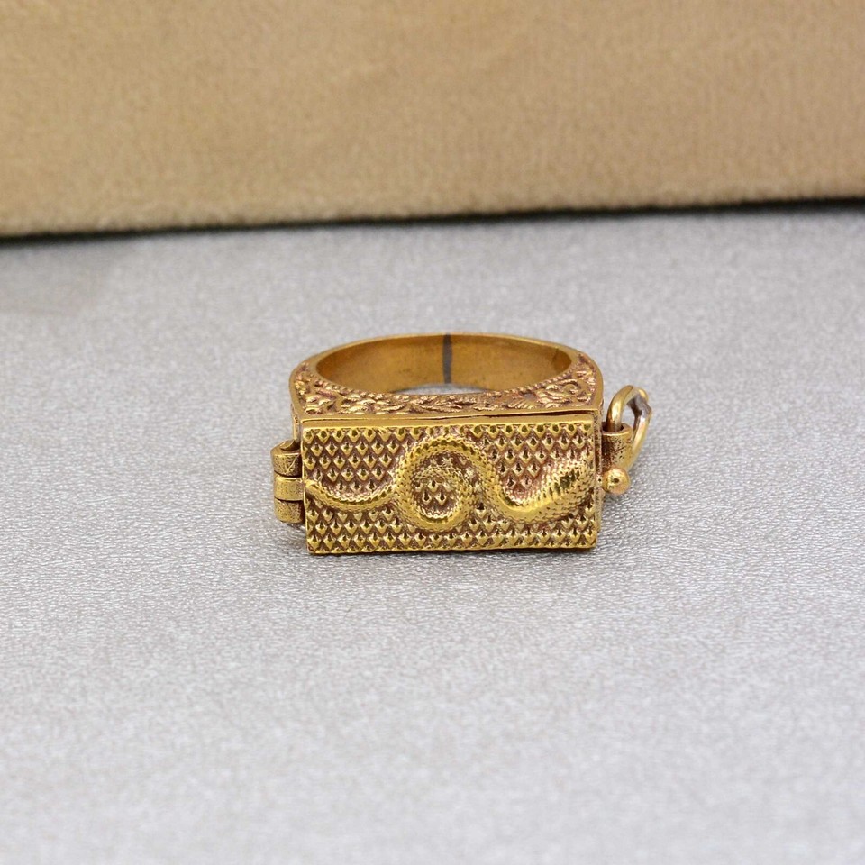 Snake Poison ring| Openable Poison Box Ring |Vintage Art Deco Ring ...