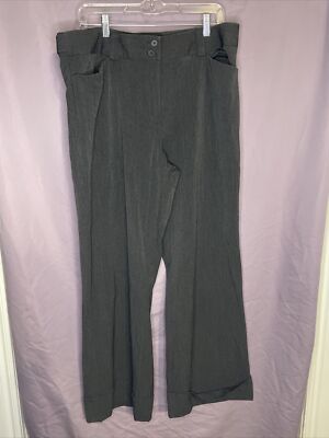 Lane Bryant Size 16 Womens Dress Pants Slacks Stretch Flat Front Grey ...