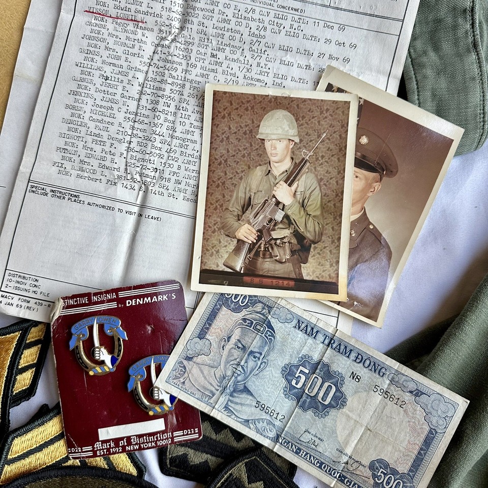 Vietnam War 7th Cavalry MACV Uniform Medal Document Grouping Named ...