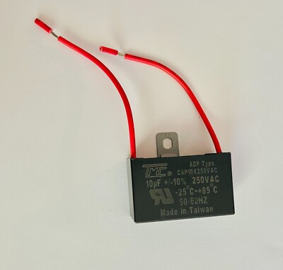 CAPACITOR 10MFD, 10 mfd, 10uF, 250VAC ADP type,TRUE VOLTAGE, MOTOR CAP ...