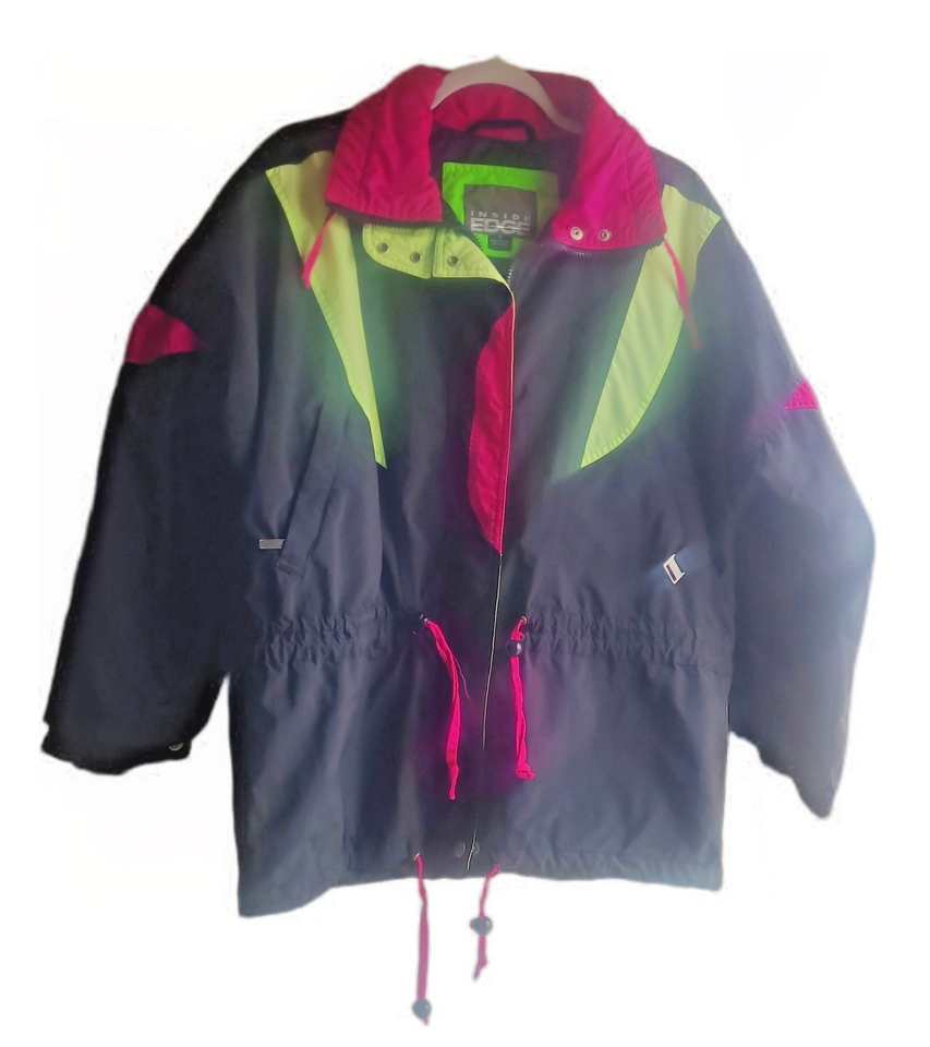 VTG/Y2K Inside Edge-Color Block Black/Pink/Neon Yellow Ski Jacket ...
