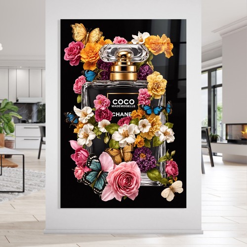 WANDBILD LUXUS COCO PARFUM BLUMEN KUNST DRUCK ACRYLGLAS, LEINWAND ...