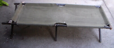 US Military WW2 style Koren War 1953 Dated Barracks Bed Cot Folding ...