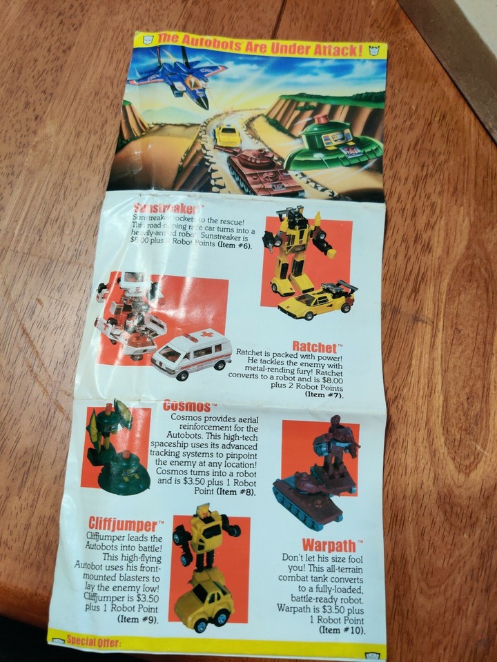 Vintage Transformers G1 Folded Checklist/Catalog Insert- 1988. RARE. | eBay