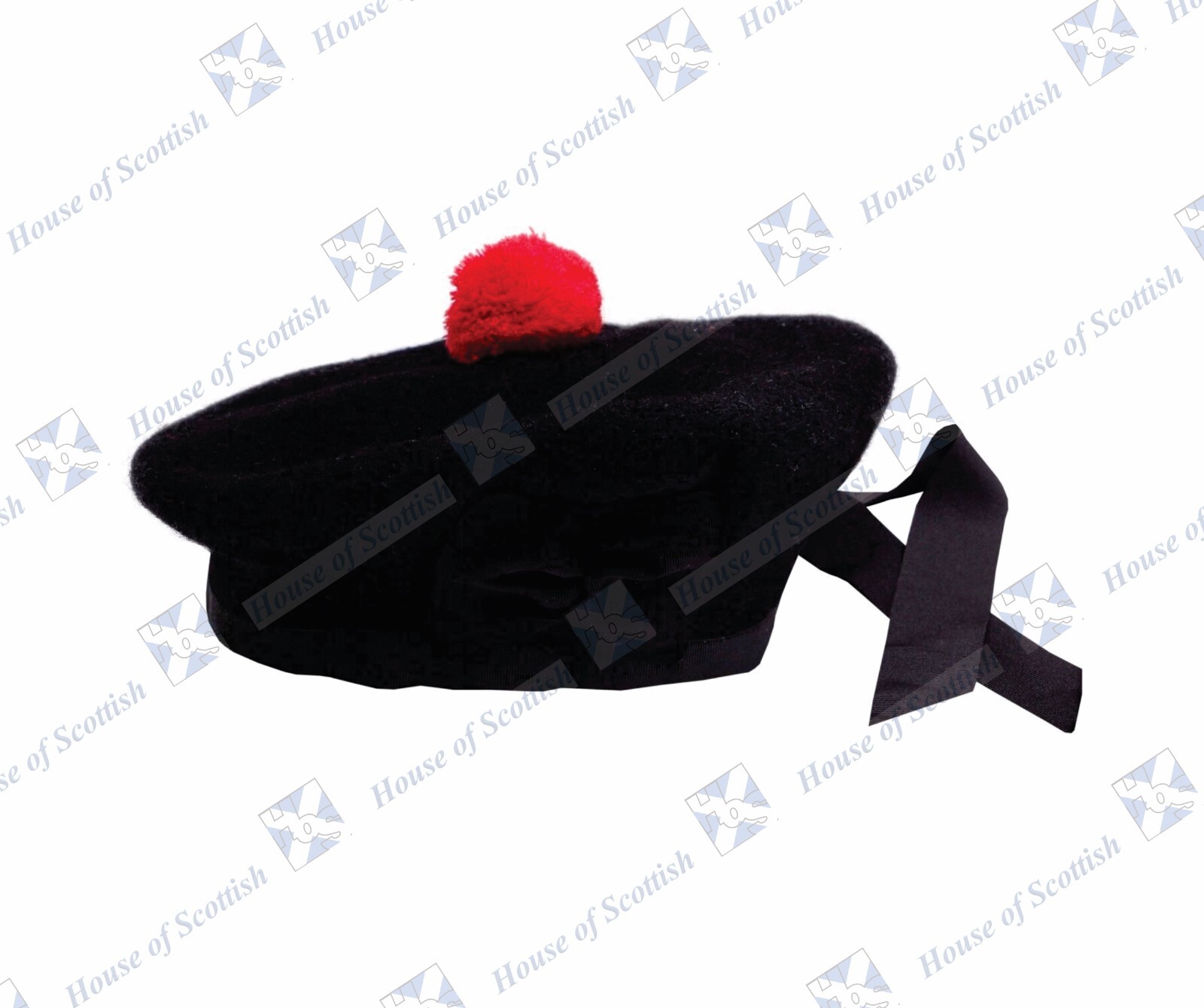 SCOTTISH BALMORAL CAP | BLACK WOOL BALMORAL BONNET | PIPE BAND HAT ...