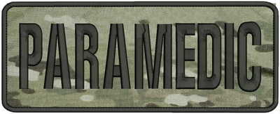 Paramedic embroidery patches 4x10 hook on back black letters | eBay