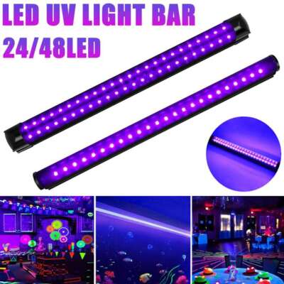 48 LED UV Light Bar Blacklight Fixtures Ultraviolet USB Lamp Strip DJ ...