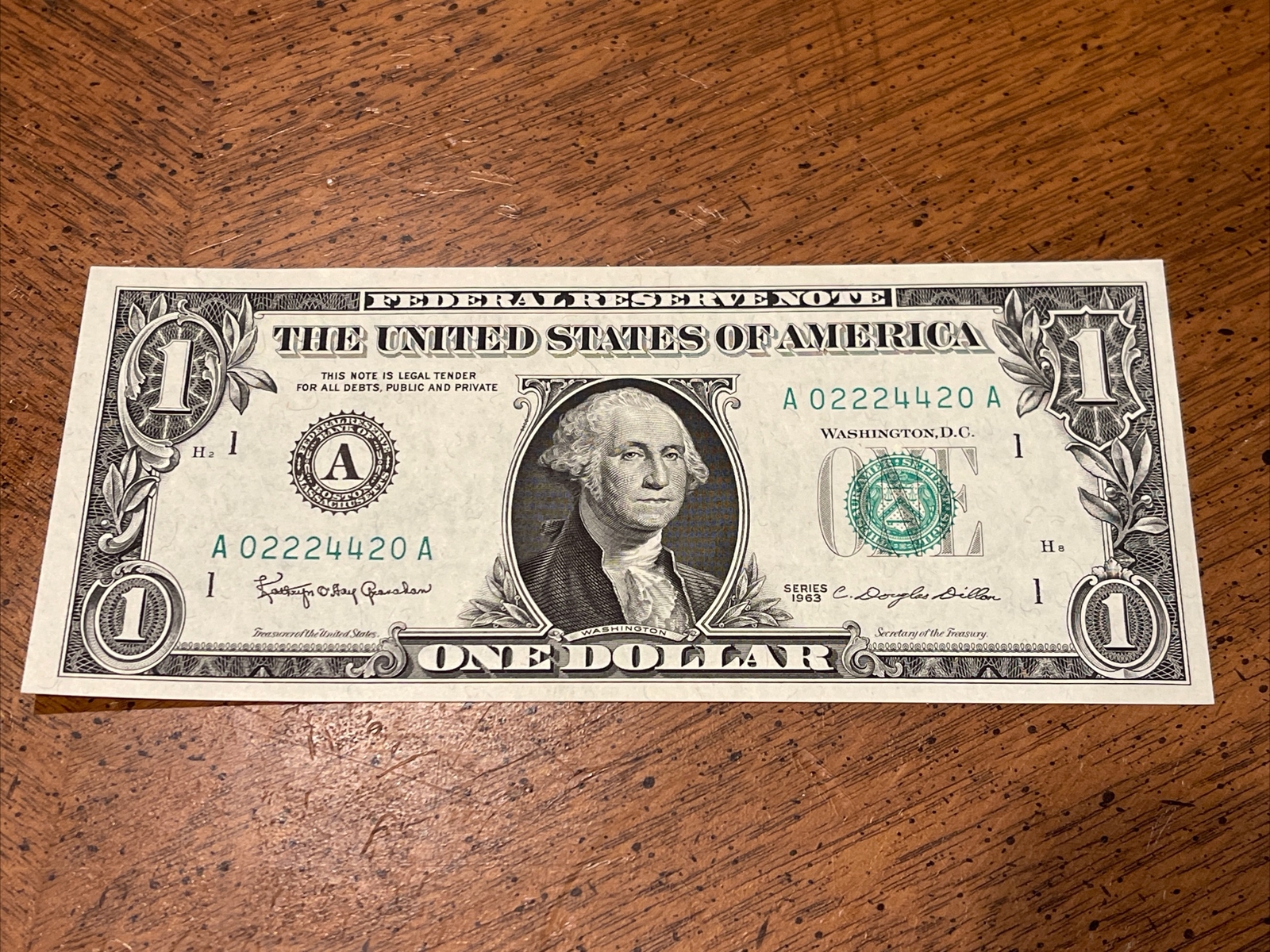 Trinary Note 1963 BOSTON $1 Note Contains 3 Unique Digits - Gem ...