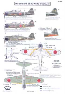 Berna Decals 1/48 MITSUBISHI A6M2 MODEL 21 ZERO Fighter Part 1 | eBay
