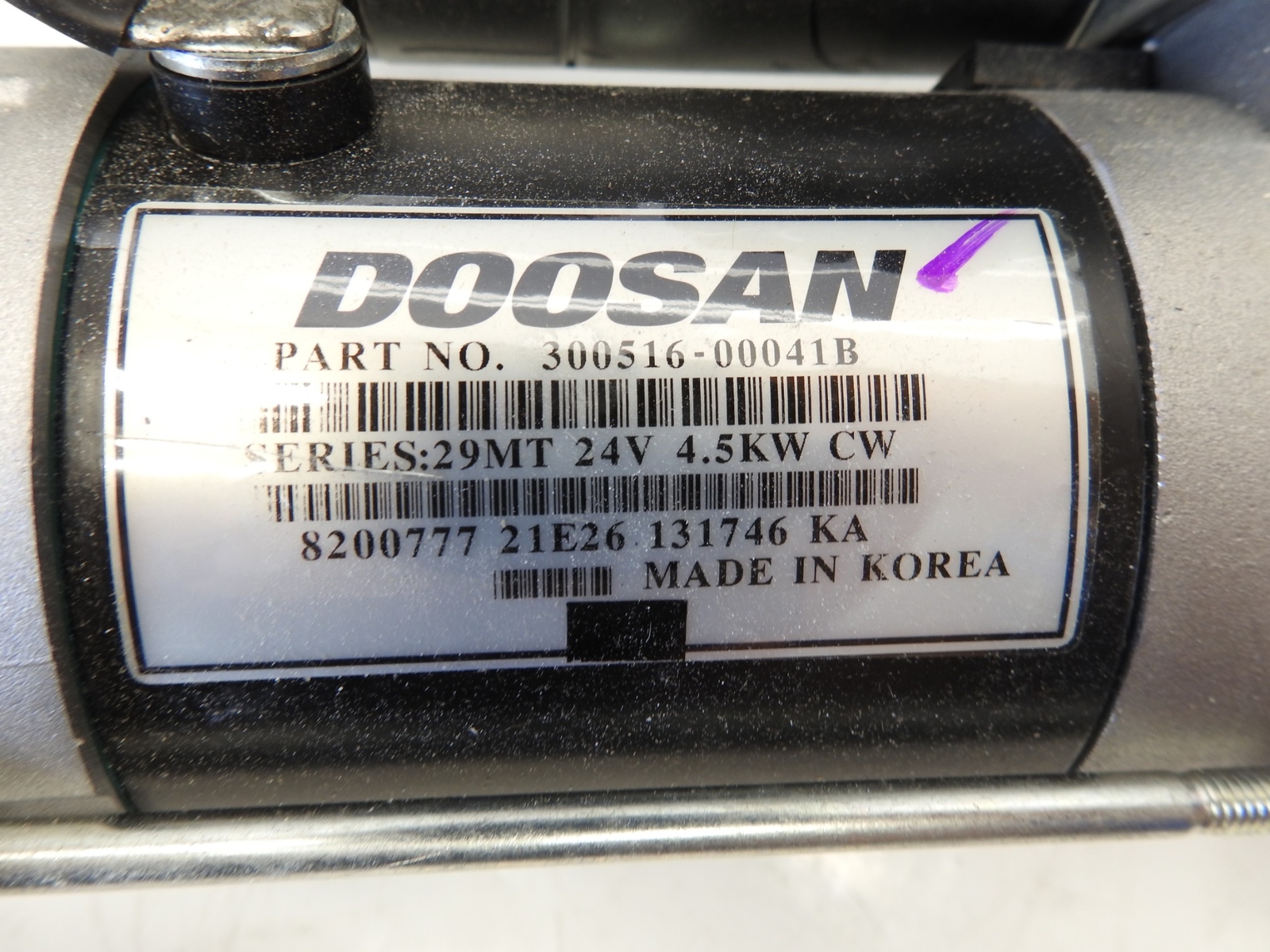 Genuine Engine Starter 24V 4.5 KW OEM DAEWOO DOOSAN 300516-00041B | eBay