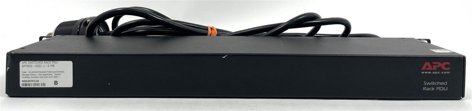 APC AP7900 1U 8-Outlet 15A Switched Rack PDU L5 20P w/ Ears & Cable ...