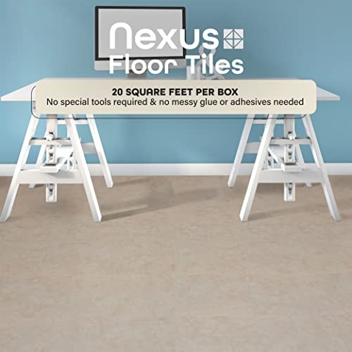 Nexus Self Adhesive 12-Inch Vinyl Floor Tiles, 20 Carrera Marble Marble ...