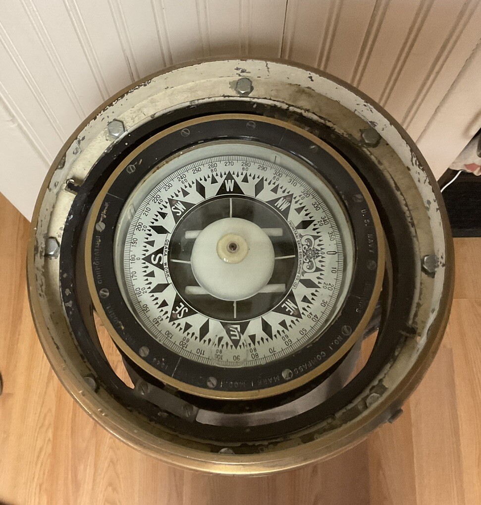 Antique Ship Binnacle Nautical Maritime Compass U.S. Navy Lionel ...