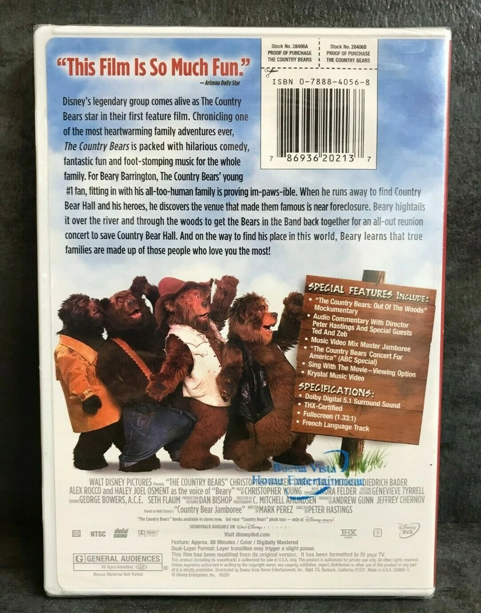 The Country Bears 2002 Dvd