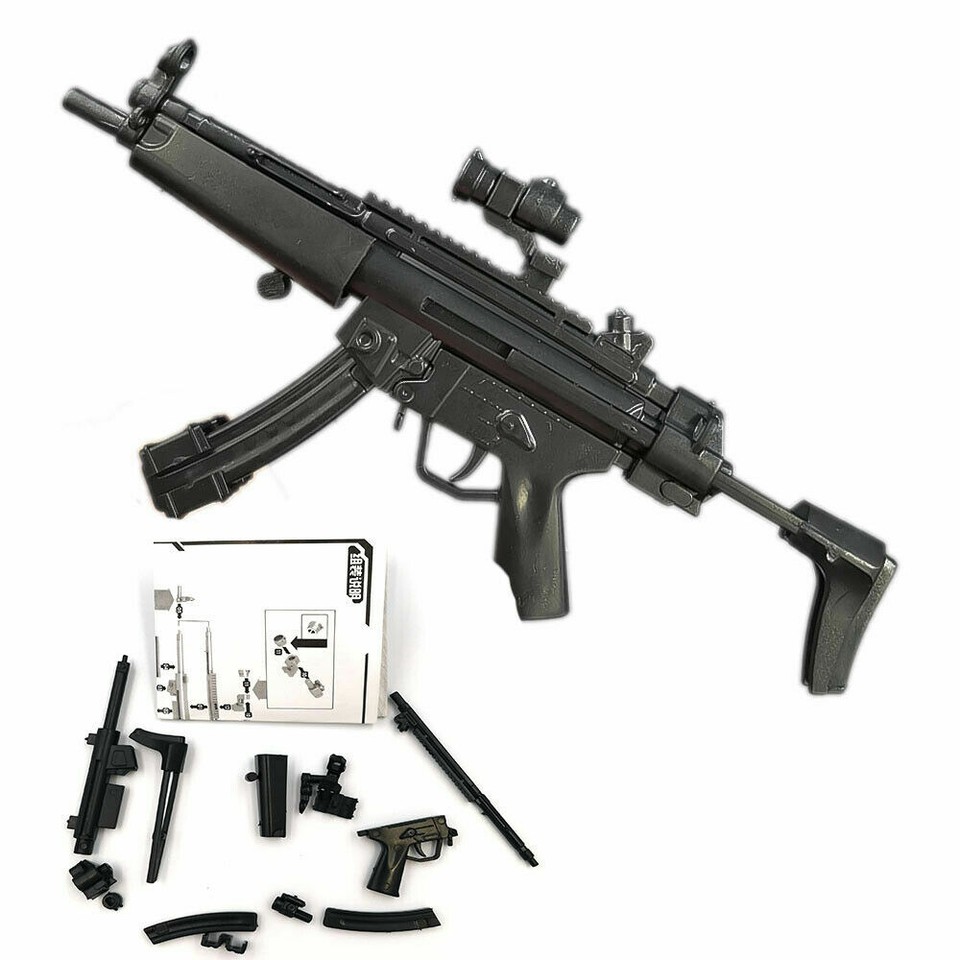 8pcs/set 1/6 Scale 4D Assembly MP5 HK53 UZI Submachine Gun Model KRISS ...