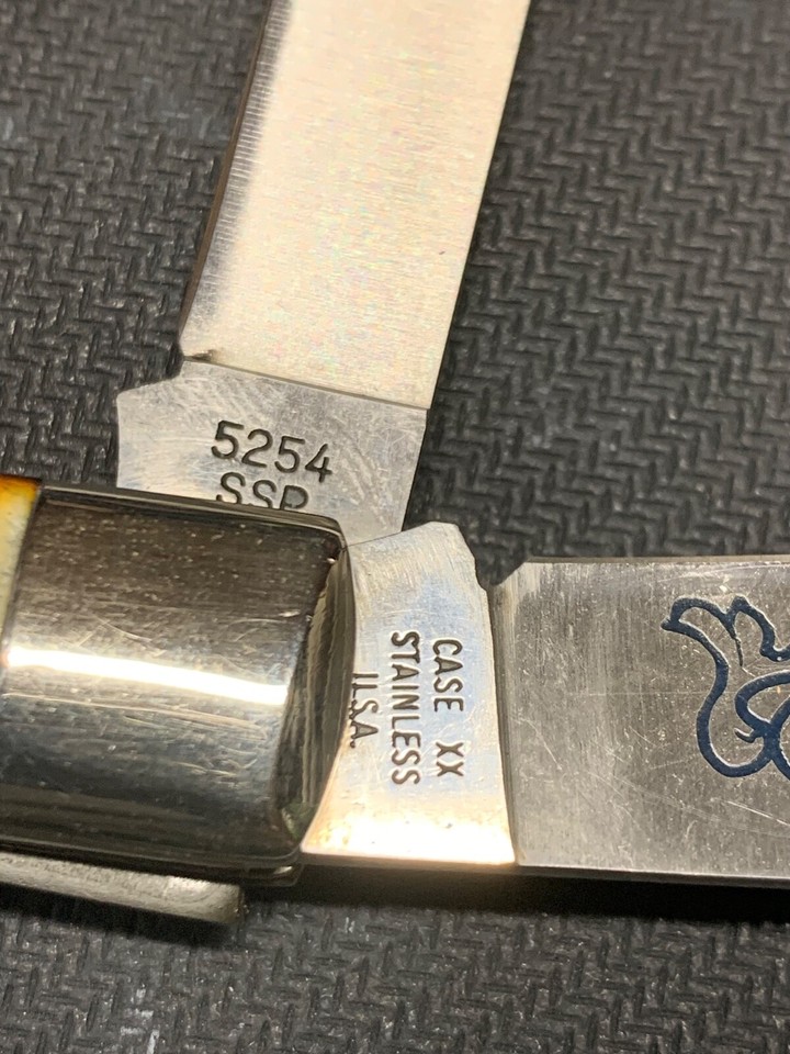 WR Case Knife Folding Stag Trapper Blue Scroll 5254 SSP (unique stag ...