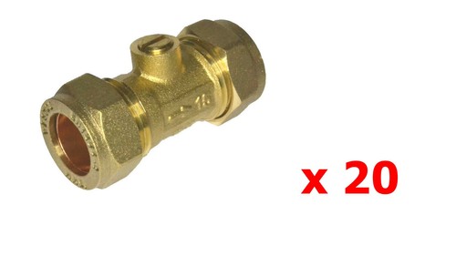 X20 15mm Brass Isolation Shut Off Valve Screwdriver Operated Ballofix ...
