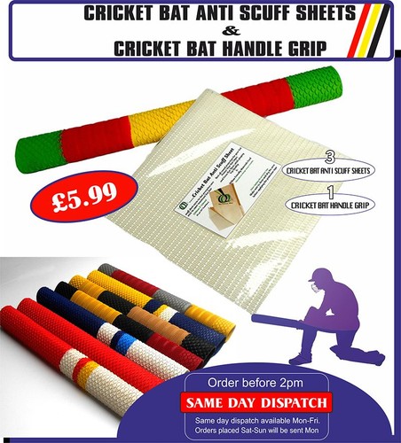 CRICKET BAT ANTI SCUFF SHEET FULLY BAT PROTECTION + BAT HANDLE GRIP | eBay