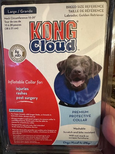 Large KONG CLOUD Inflatable Protective Post Surgery Injury Dog E-Collar ...