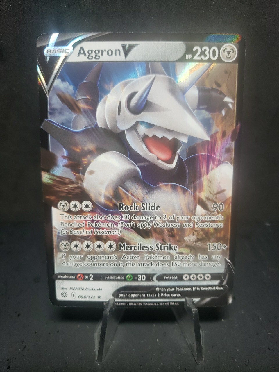 Pokémon TCG Aggron V Sword & Shield: Brilliant Stars 096/172 Holo Ultra ...