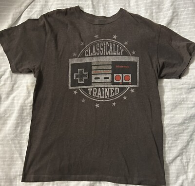 Nintendo NES Classically Trained Mens T Shirt Controller Gray Licensed ...