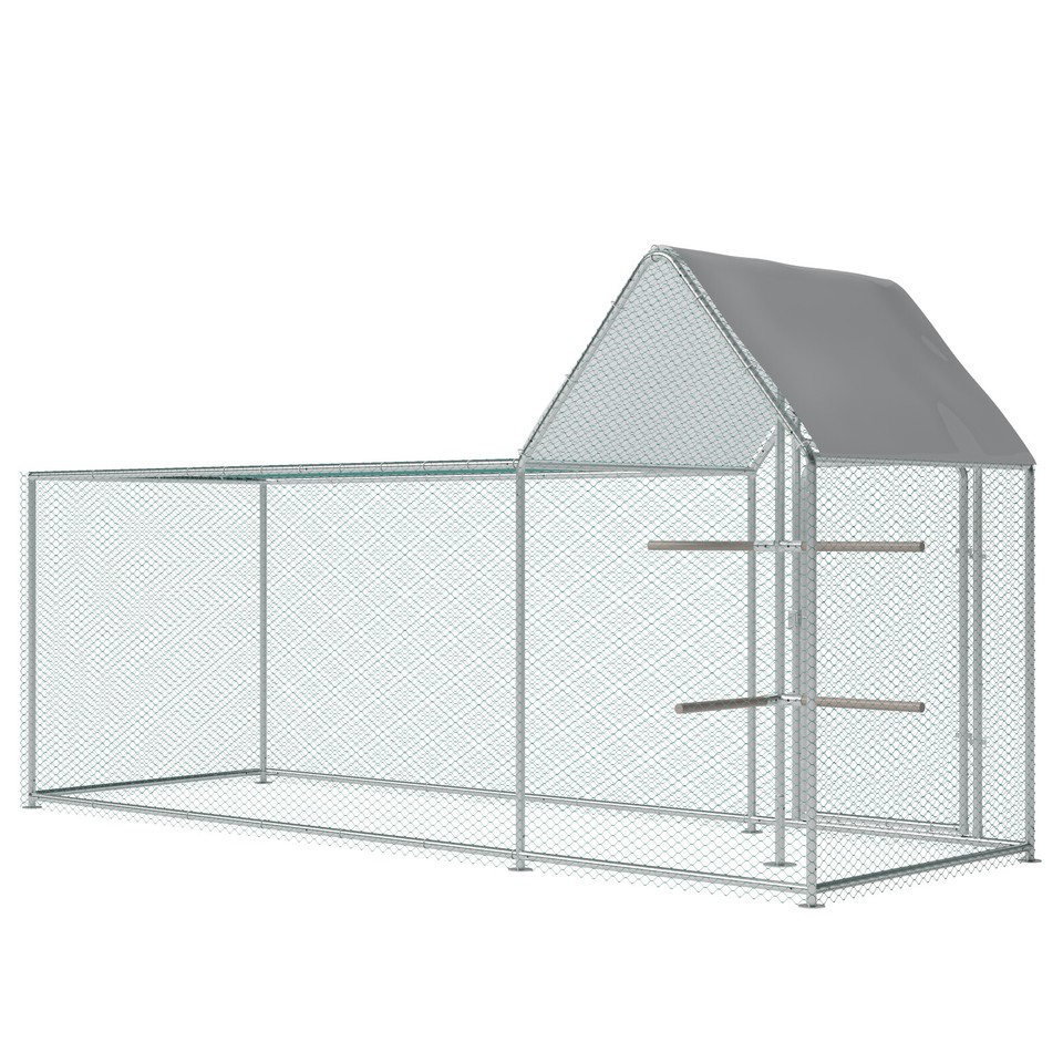Large Metal Walk In Chicken Coop Run Cage Rabbit Hutch Hen House ...