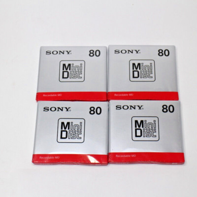 Sony MD Blank Minidisc 80 Minutes Recordable MDW80T 4 discs set F/S W ...