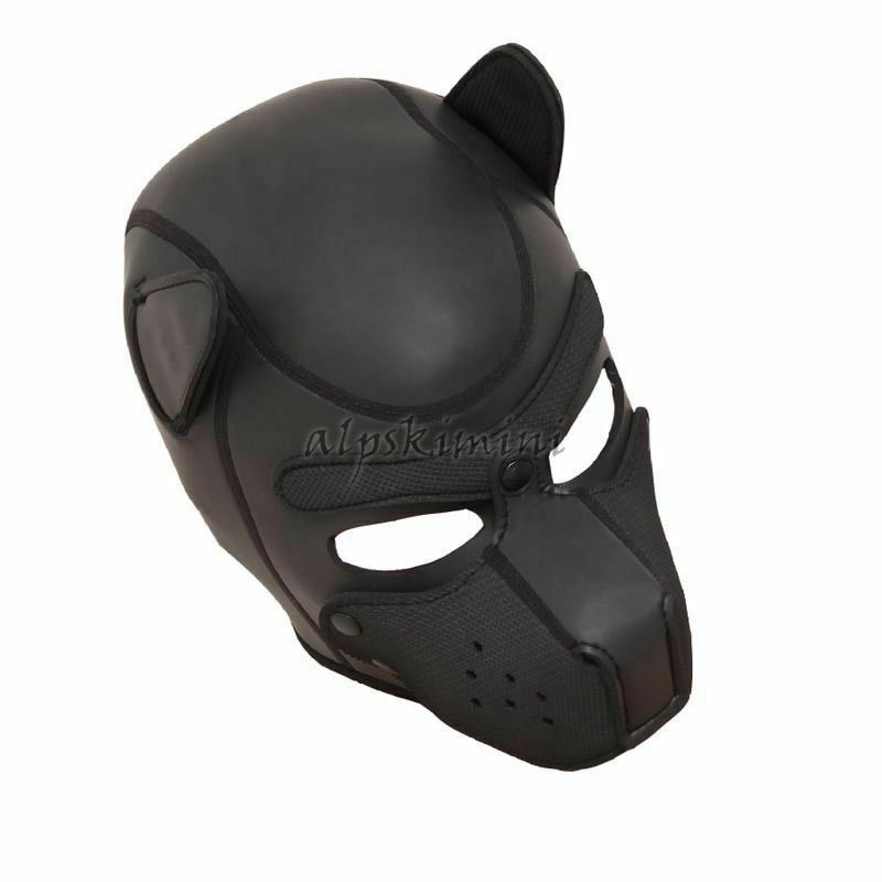 Soft Padded Rubber Neoprene Puppy Cosplay Role Play Dog Mask Full Head ...