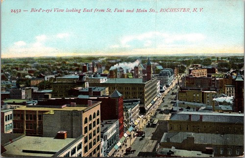 Bird's Eye View Main St Looking East Rochester NY c1910 Postcard C48 | eBay