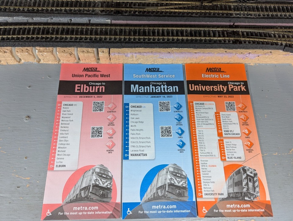 BN Mixed Lot of (9) METRA Passenger Timetables 2022-2023 | eBay