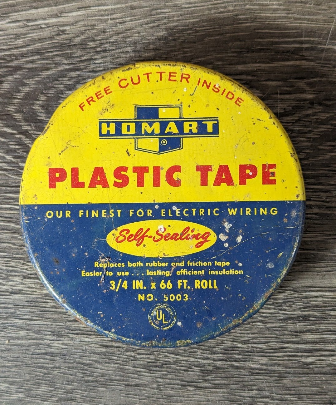 VINTAGE HOMART PLASTIC TAPE TIN CAN Electrical Wiring Sears 66 feet | eBay