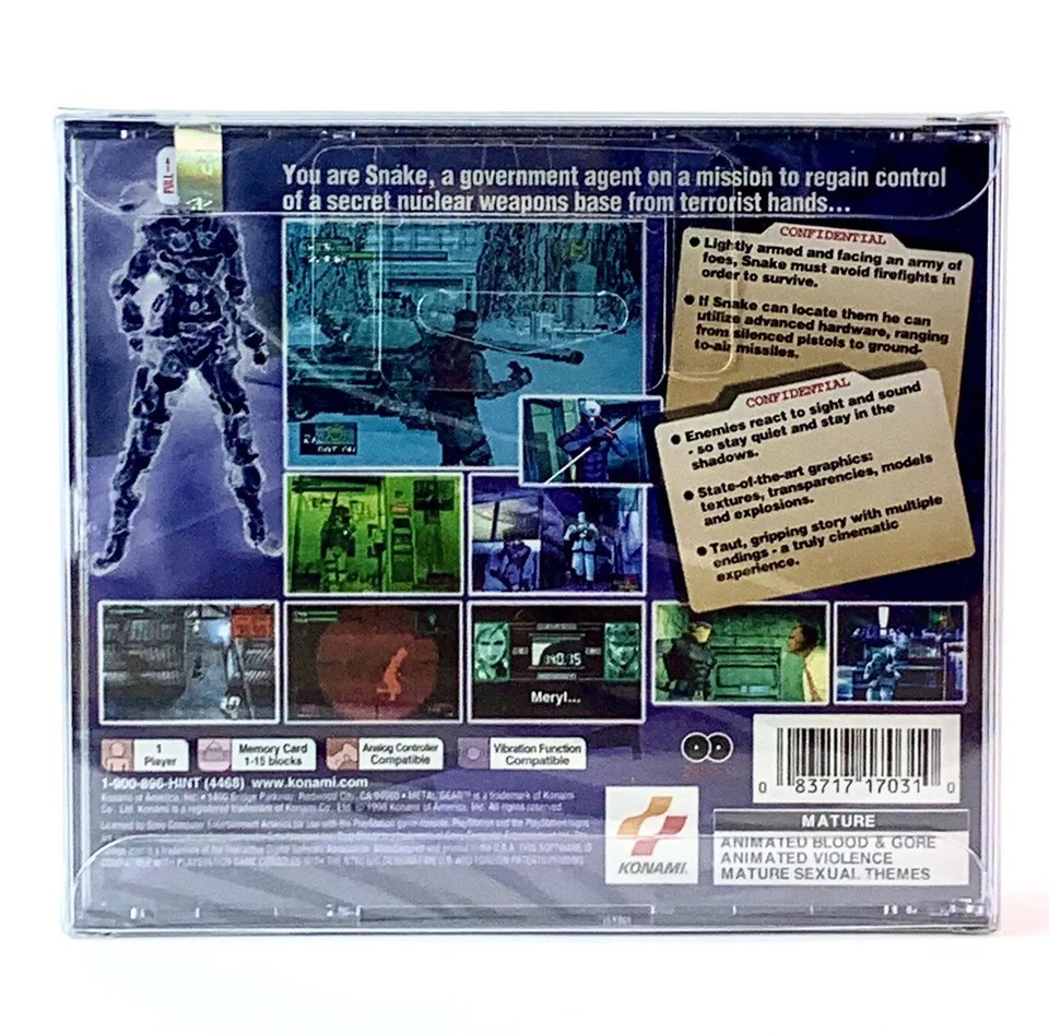 Metal Gear Solid (Sony PlayStation 1, 1999) Brand new SEALED PS1 RARE ...