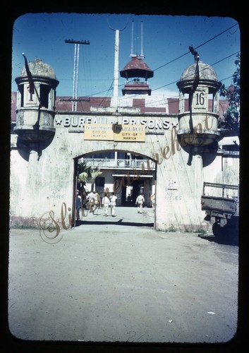 Manila Philippines Prison Police Gate 35mm Slide 1940s Red Border ...