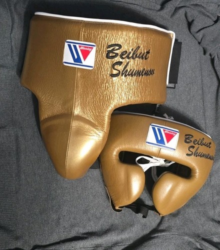 Winning Boxing 3LHead Gear & Groin Guard Custom Rare Bronze From Beibut ...