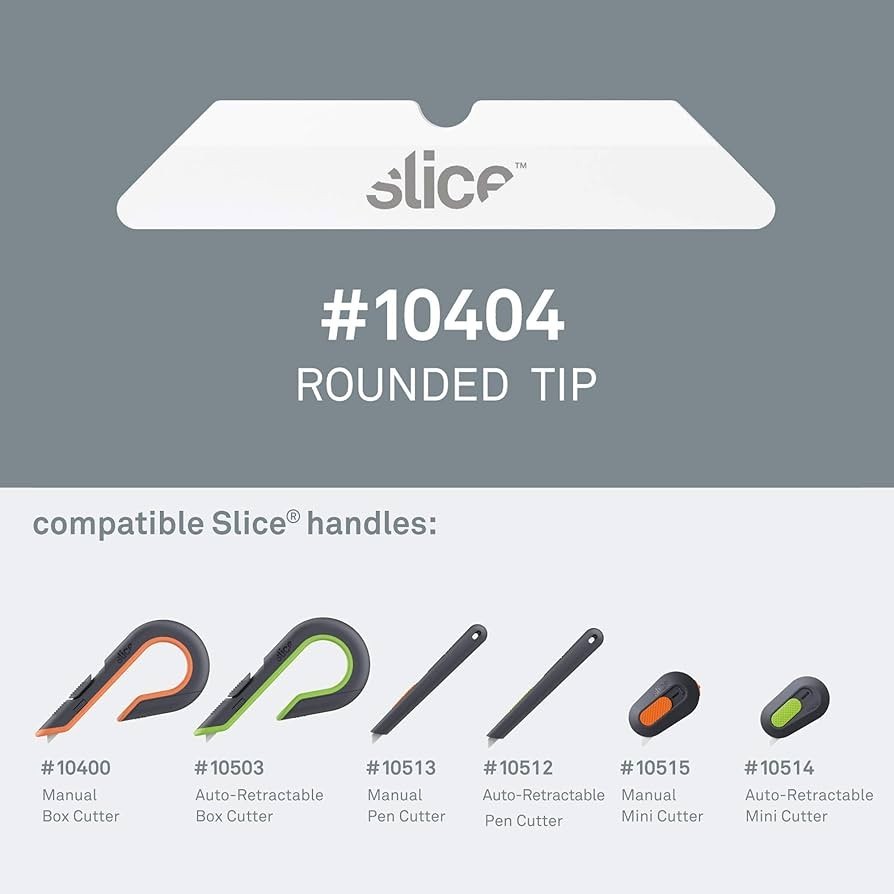 Slice 10404 Ceramic Replacement Blades, Rounded Tip, 4-Pack, Dual-Sided ...