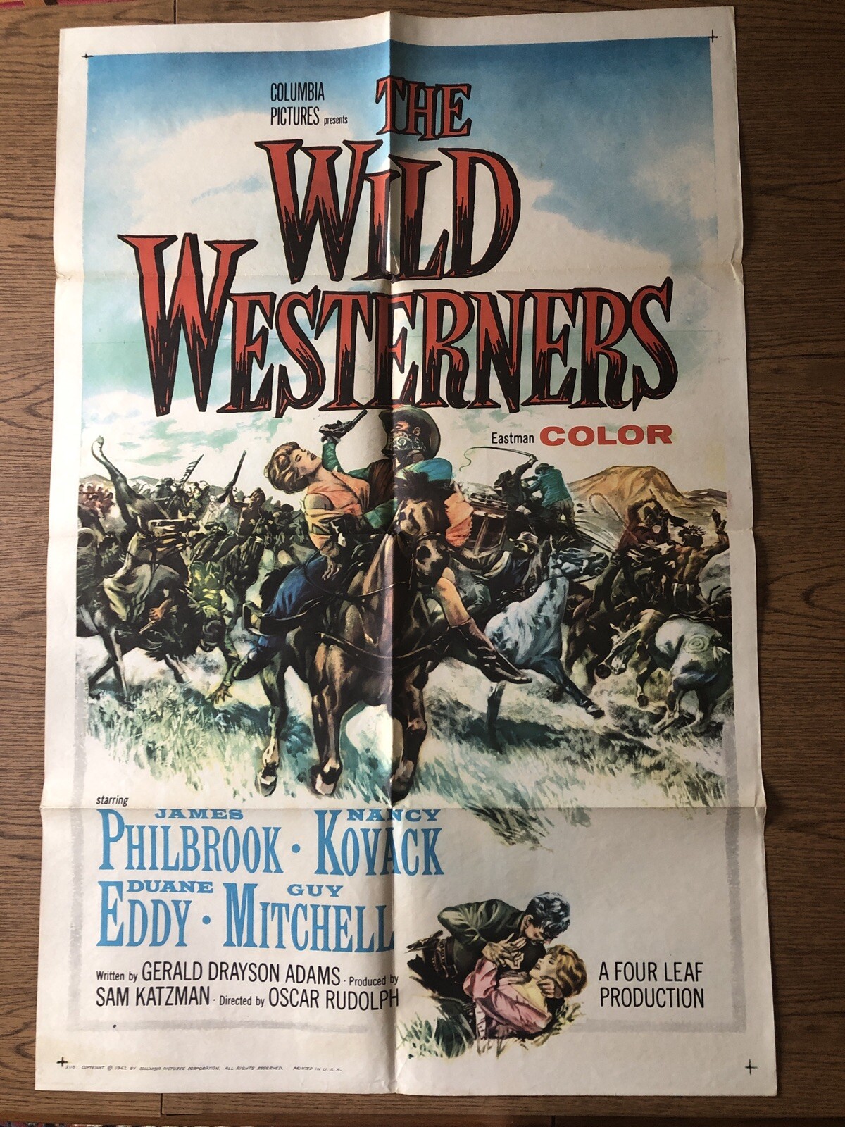 THE WILD WESTERNERS 1962 ORIG 27X41 MOVIE POSTER JAMES PHILBROOK Duane ...