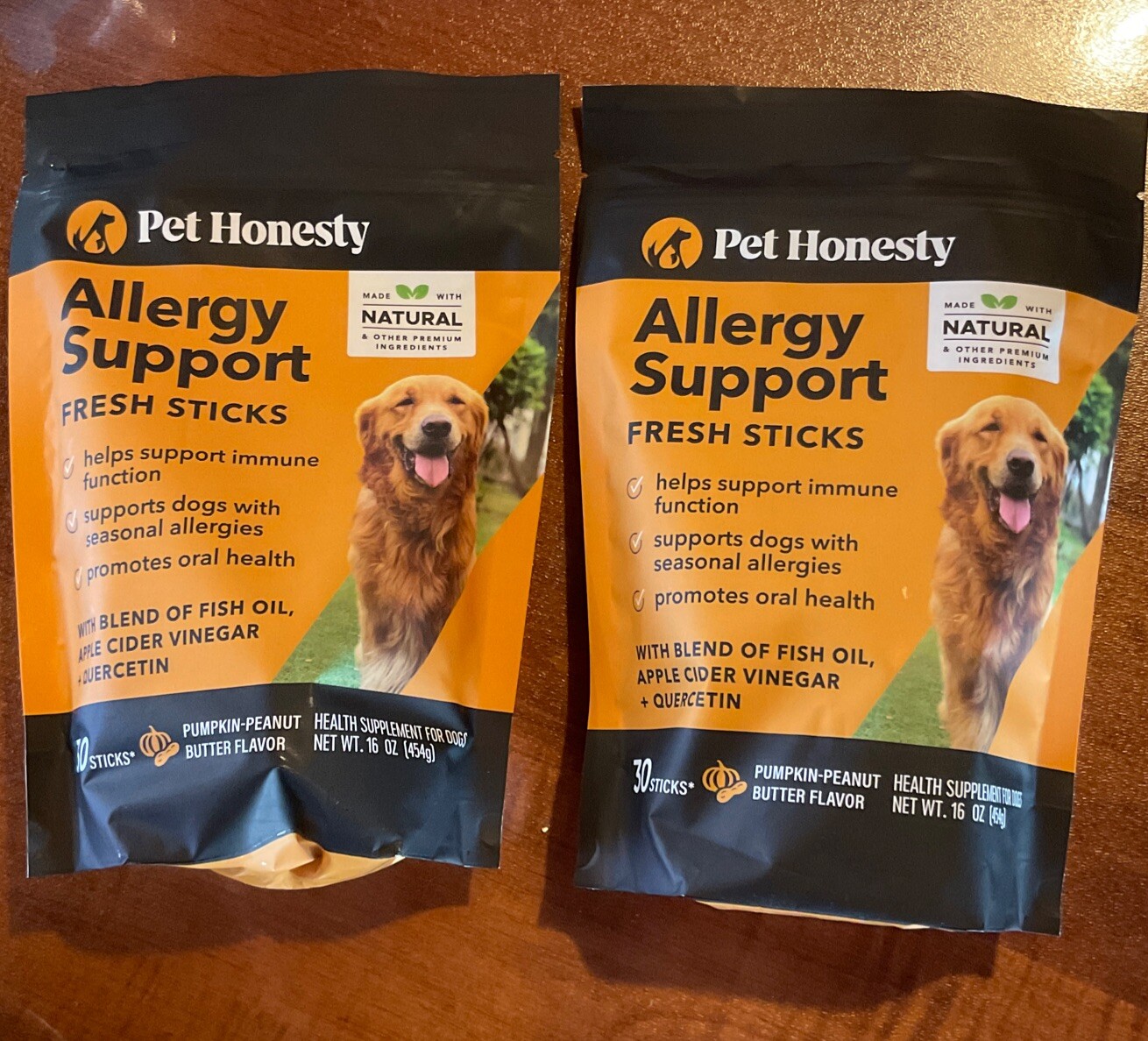 2 Bags Pet Honesty Allergy Support Fresh Sticks - Dental Sticks for ...