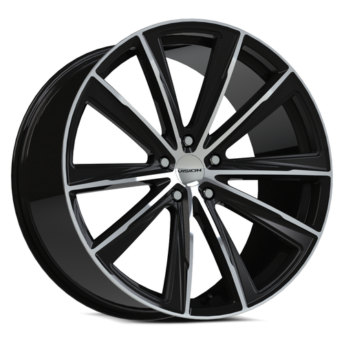 VISION 471 Splinter 18X8.5 5X120 Offset 20 Gloss Black Machined Face ...
