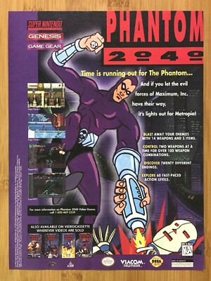Phantom 2040 SNES Sega Genesis 1996 Print Ad/Poster Official TV Series ...