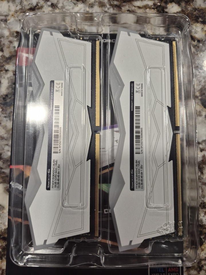 T-FORCE DELTA RGB DDR5 32GB (2x16GB) 6400MHz DIMM Desktop Memory White ...