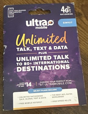 Ultra Mobile Sim Card Unlimited Talk, Text & Data Sim Kit BYOP New | eBay