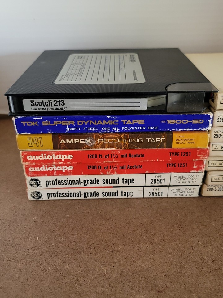 Lot 14 Reels Scotch TDK Ampex Reel to Reel 7" 7 Inch Tape w/Boxes READ ...